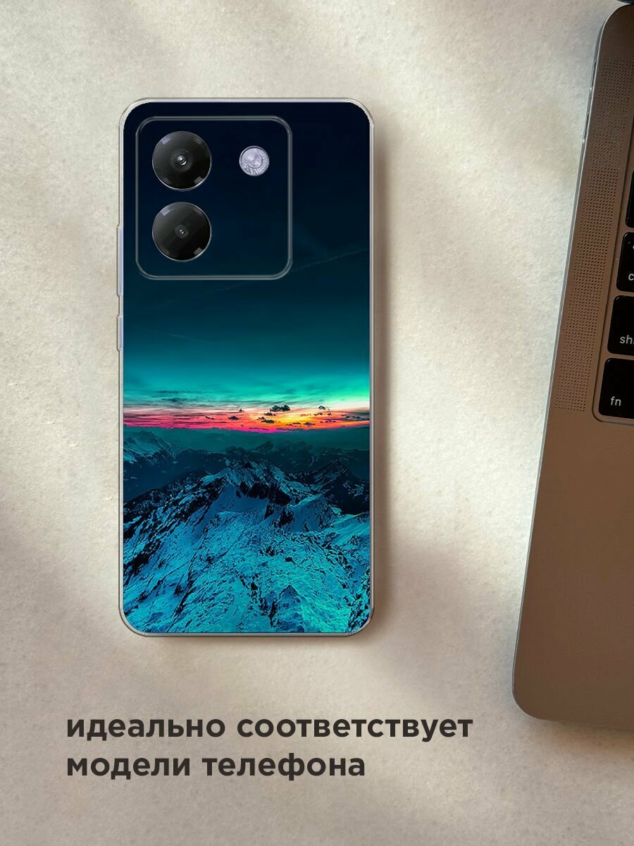 Чехол на Poco M7 Pro / Поко М7 Про с принтом "Закат в горах" — фото 1