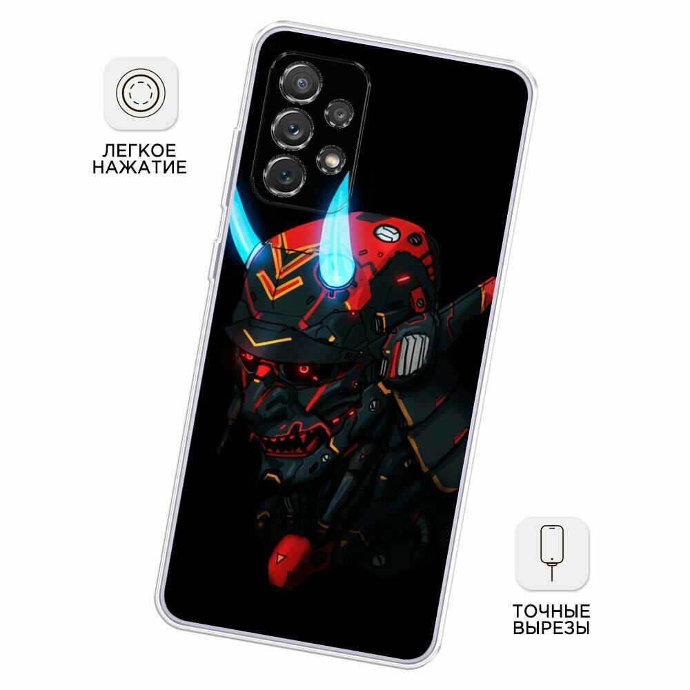 Чехол на Samsung Galaxy A73 / Самсунг Галакси А73 с принтом "Неоновый самурай" — фото 1