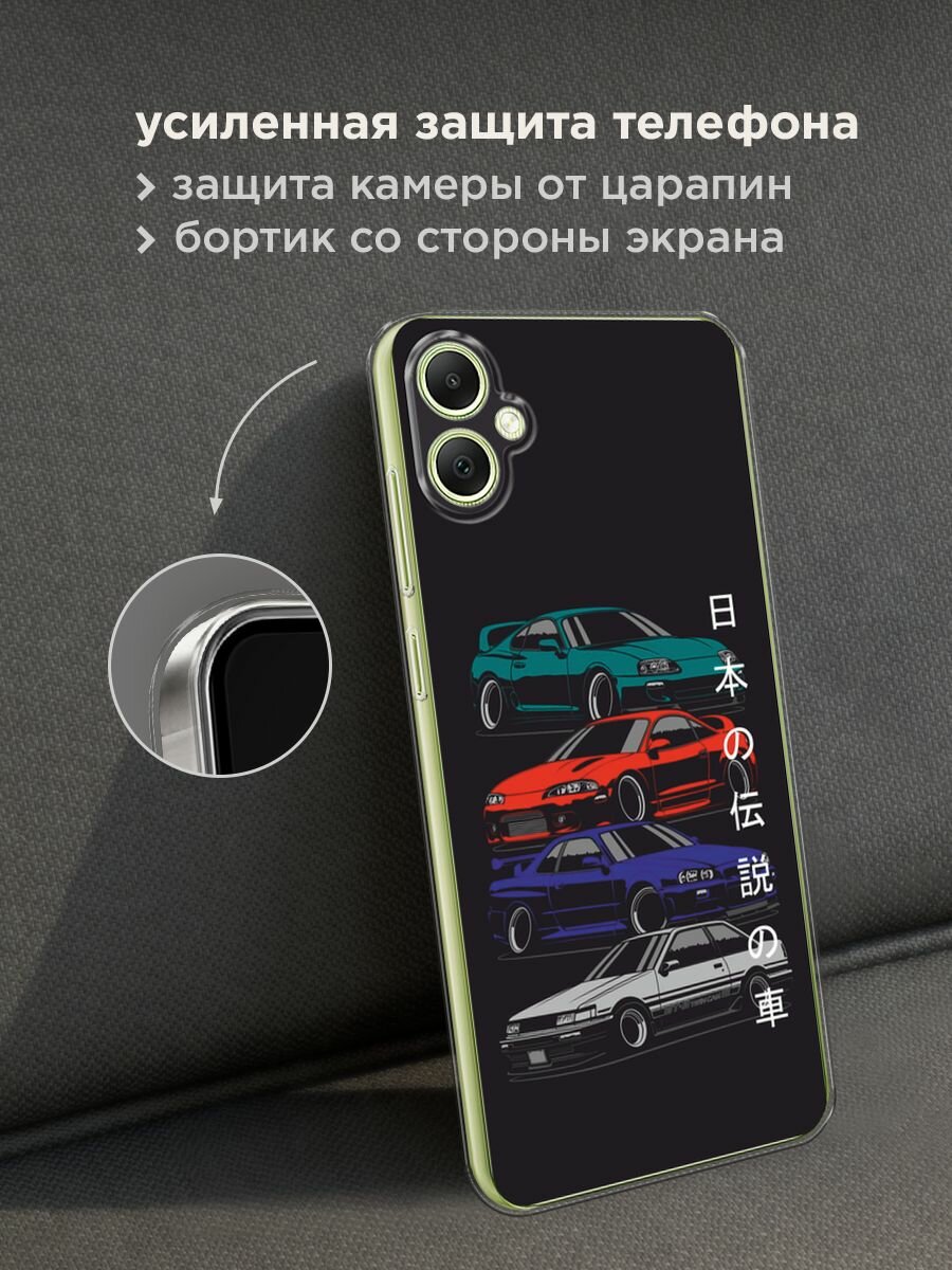 Чехол на Samsung Galaxy A05 / Самсунг Галакси A05 с принтом "JDM Legend cars" — фото 1