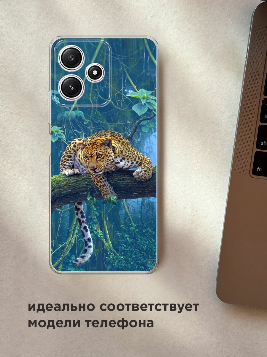 Чехол на Xiaomi Redmi 12 / Сяоми Редми 12 с принтом "Леопард охотник" — фото 1