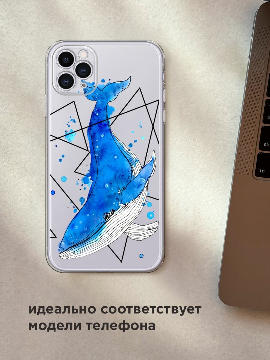 Чехол на Apple iPhone 11 Pro / Айфон 11 Про с принтом "Кит графика", прозрачный — фото 1