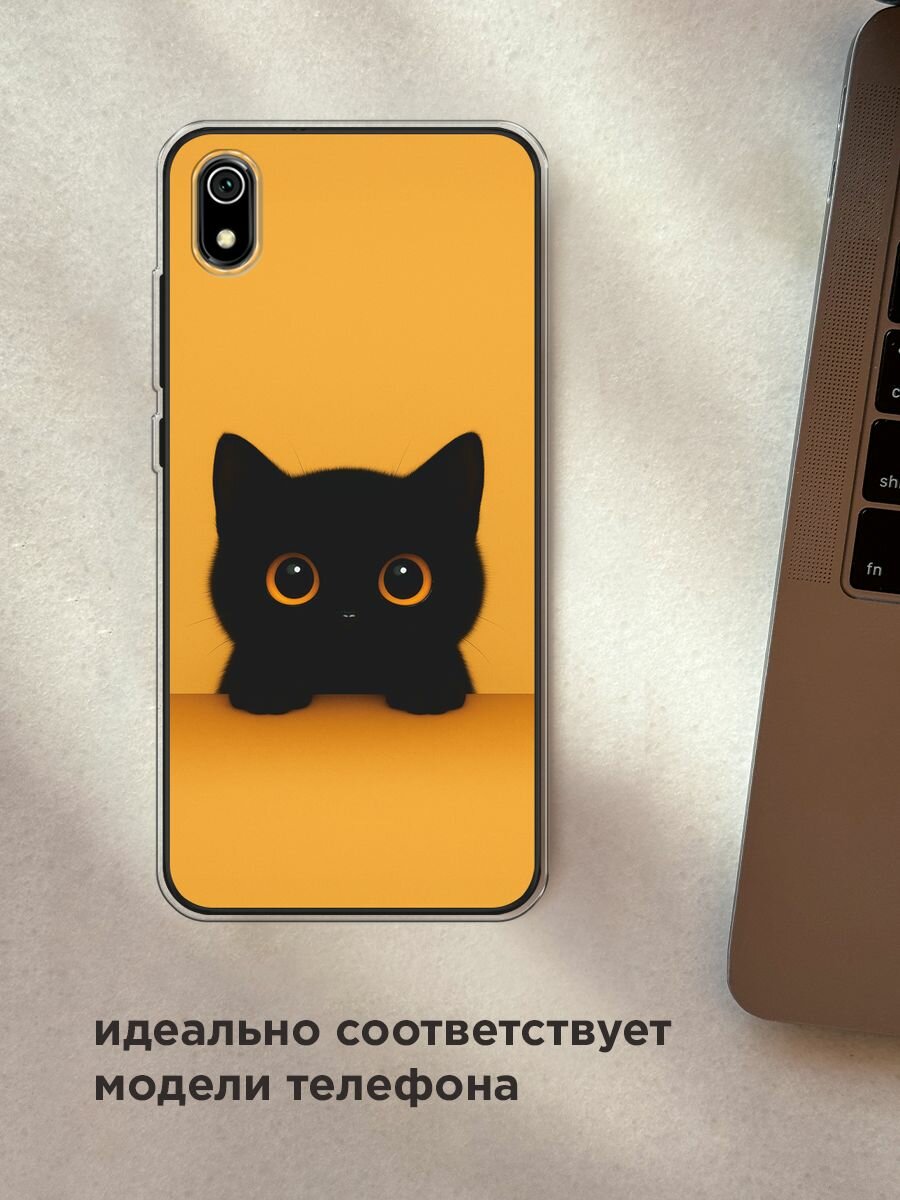 Чехол на Xiaomi Redmi 7A / Сяоми Редми 7А с принтом "Контрастный котик" — фото 1