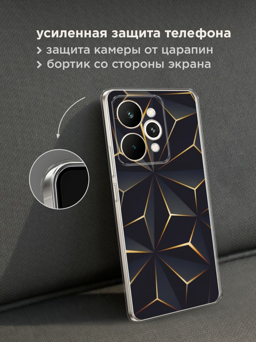 Чехол на Realme 15 Pro / Реалми 15 Про с принтом "Черные полигоны" — фото 1