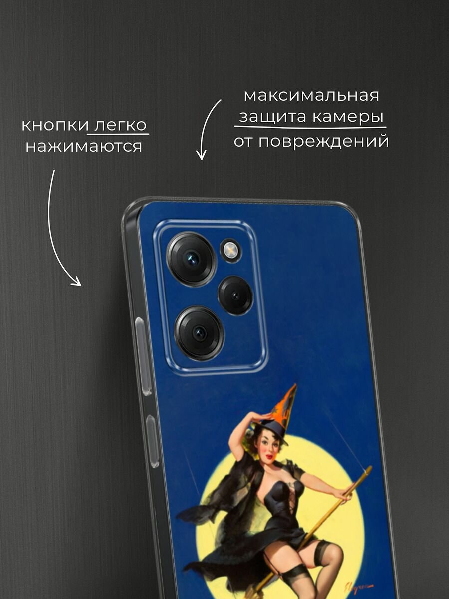 Чехол на Xiaomi Poco X5 Pro 5G / Сяоми Поко X5 Про 5G с принтом "Pin-Up Witch" — фото 1