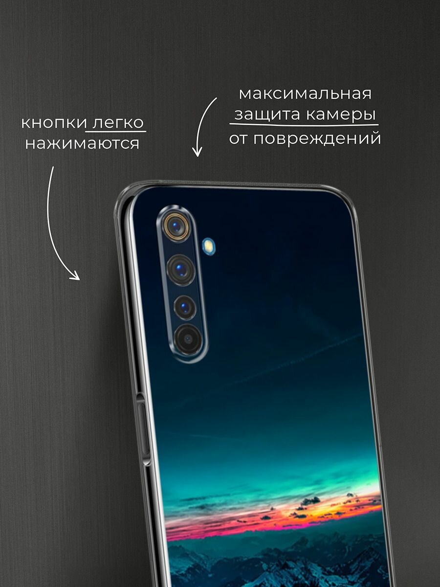 Чехол на Realme 6 Pro / Реалми 6 Про с принтом "Закат в горах" — фото 1