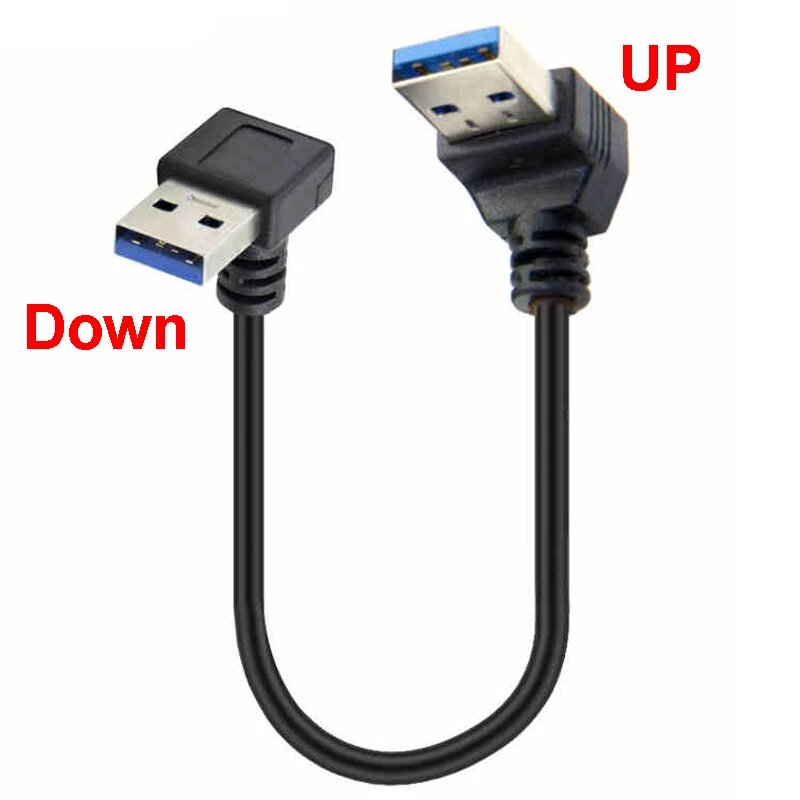 Угловой USB 3.0 кабель 30см, Up to Down