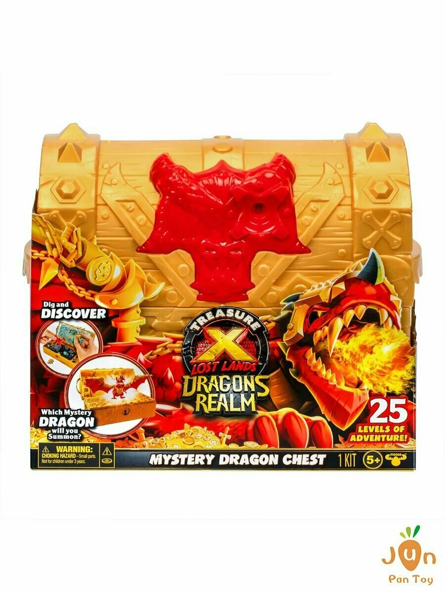 Сокровище X, Игрушки для мальчиков, Moose Treasure X Lost Lands Dragons Realm Mystery Dragons Chest / Набор приключенческих игрушек "Таинственный сундук с сокровищами" с более чем 25 сюрпризами!