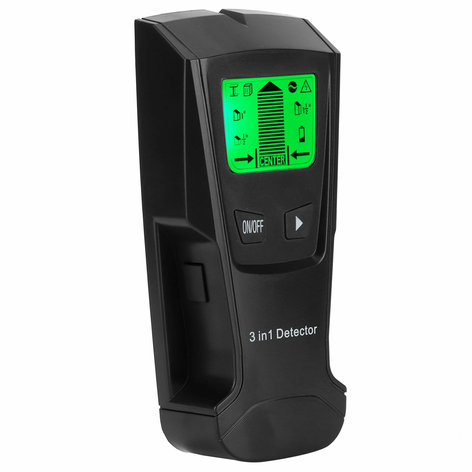 3-в-1 детектор металла сканер проводов, шпилек и арматуры (LCD-экран, черный)