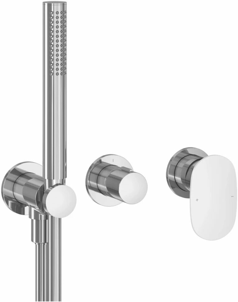Смеситель для ванны Ravak Spring SG 065.00CR. O2.+S X070534 встраиваемый, с душевым гарнитуром, хром