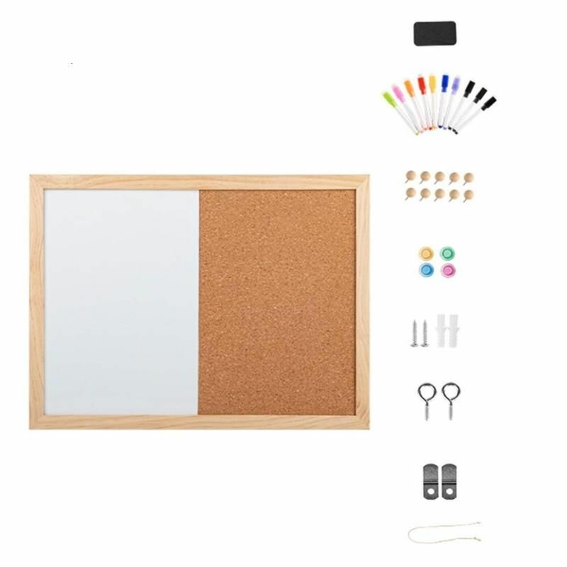 Доска объявлений 30x40 см с магнитной пробкой и маркерной поверхностью