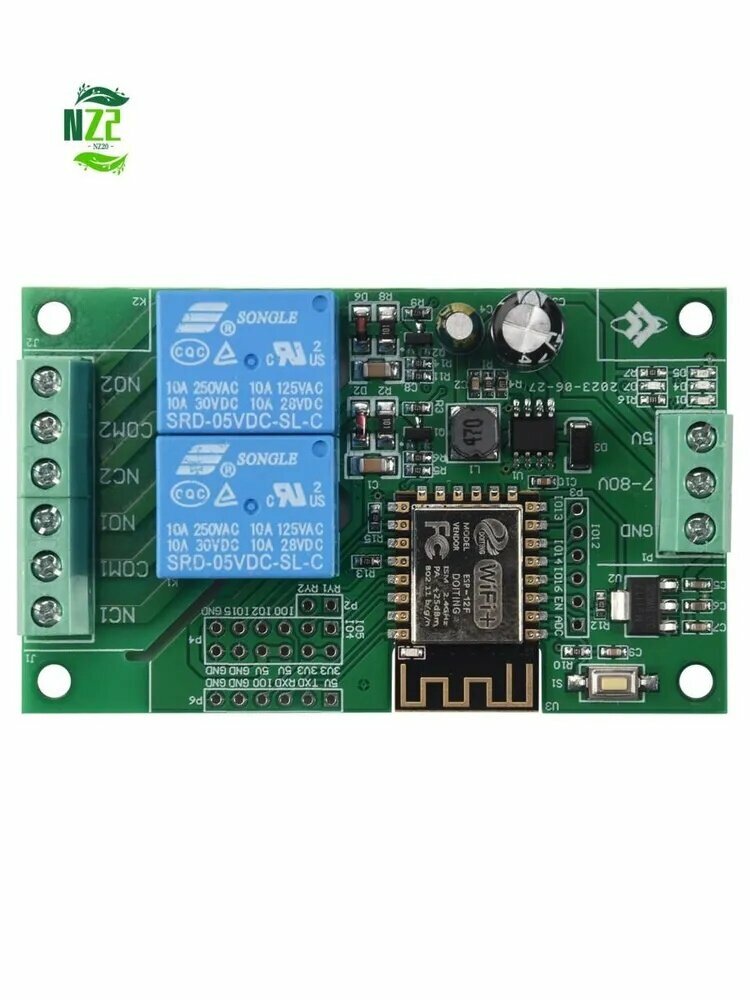 (D R I T) Esp8266 Esp-12F Wi-Fi релейный модуль 2-канальный 5V/8-80V сетевой переключатель совместим с Ide Smart Remote Control