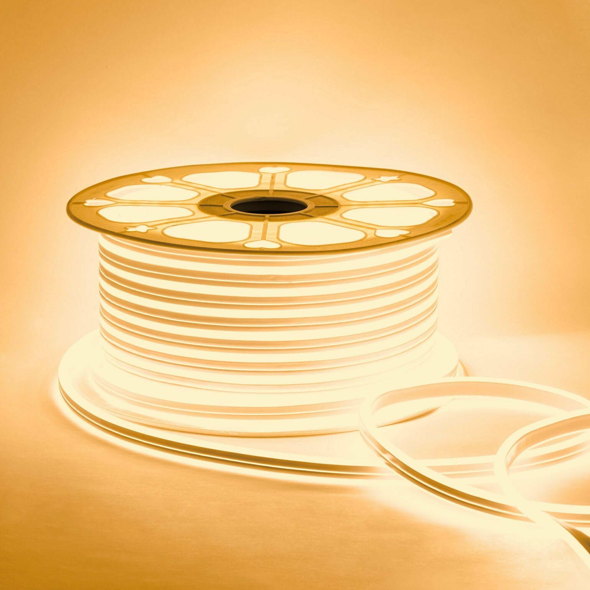 Светодиодный двусторонний неон, 220В, 6Вт/м, 2835, 120д/м, IP65, 150Лм/м, 8*16мм, 50м, 3000К