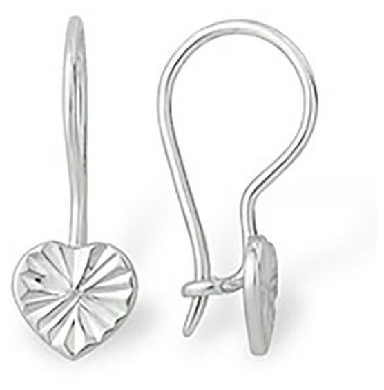 Серьги, серебро, 925 проба, родирование