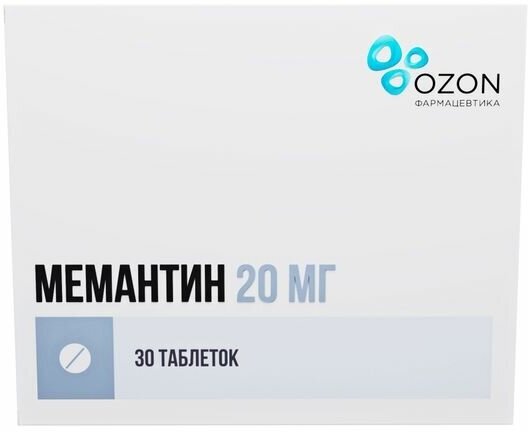Мемантин таблетки п. о. п 20мг 30шт