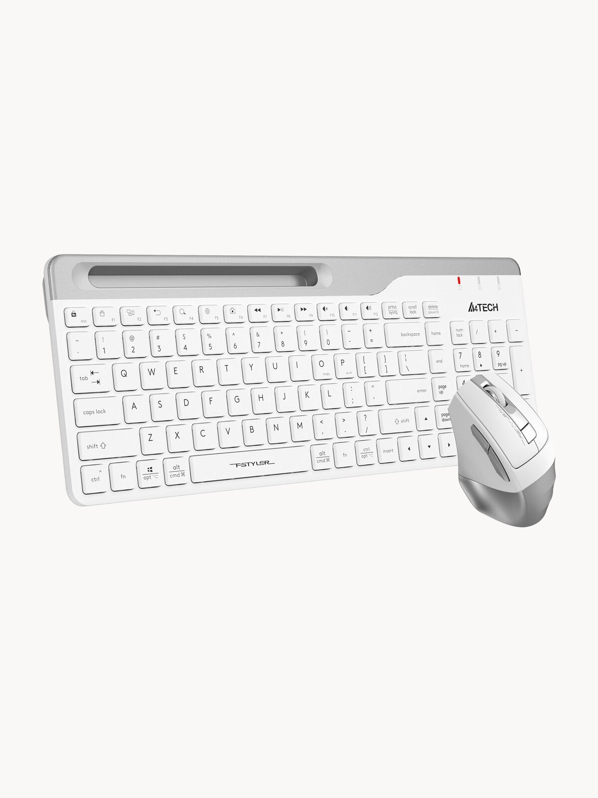 Клавиатура и мышь: Беспроводной набор A4Tech Fstyler FB2535C, Bluetooth 5,0 + радио 2.4 ГГц, slim-дизайн, Li-on 300 mh