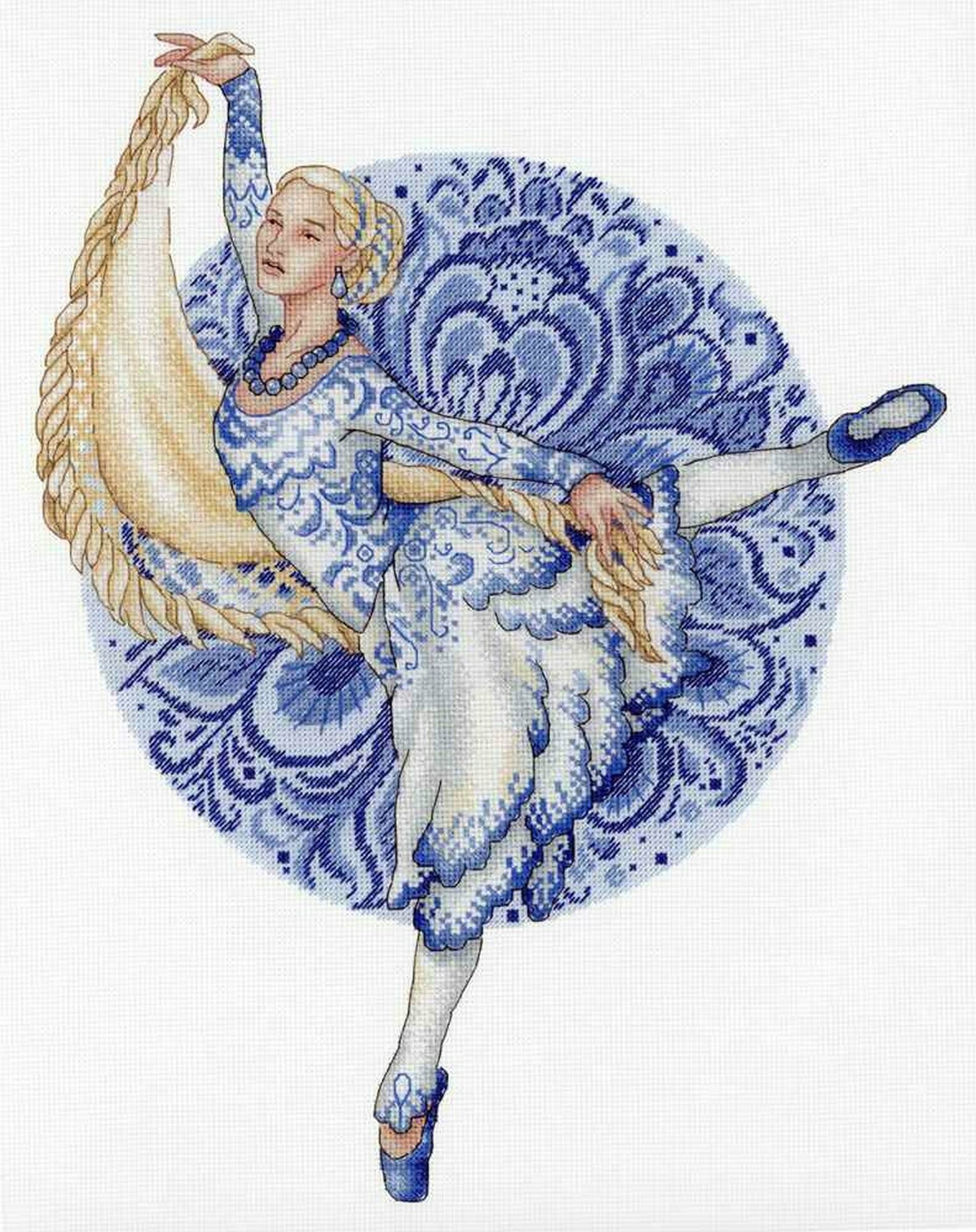 Вышивка Русские традиции. Гжель 32x25 см.