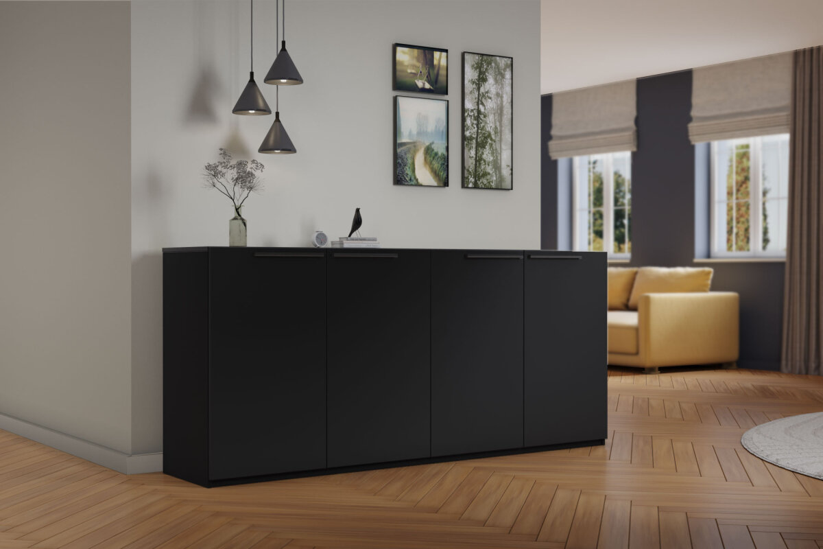 Тумба Лорена Пакс-3 Черный 220*90*44