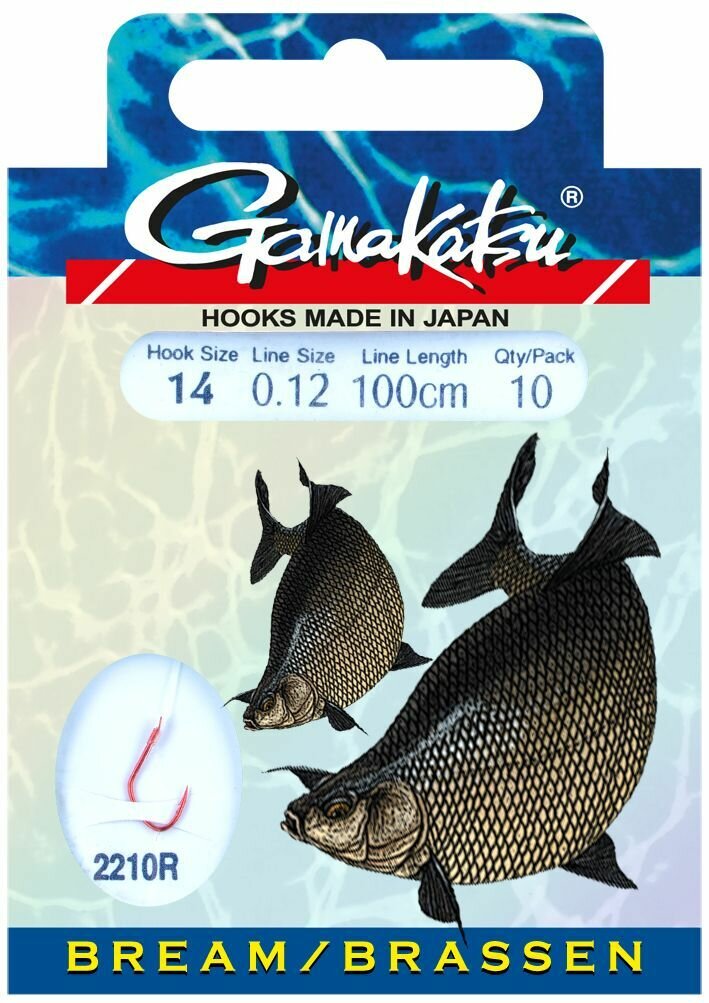 Крючок Gamakatsu Hook BKD-2210R Bream 100 cm №14 d0.12