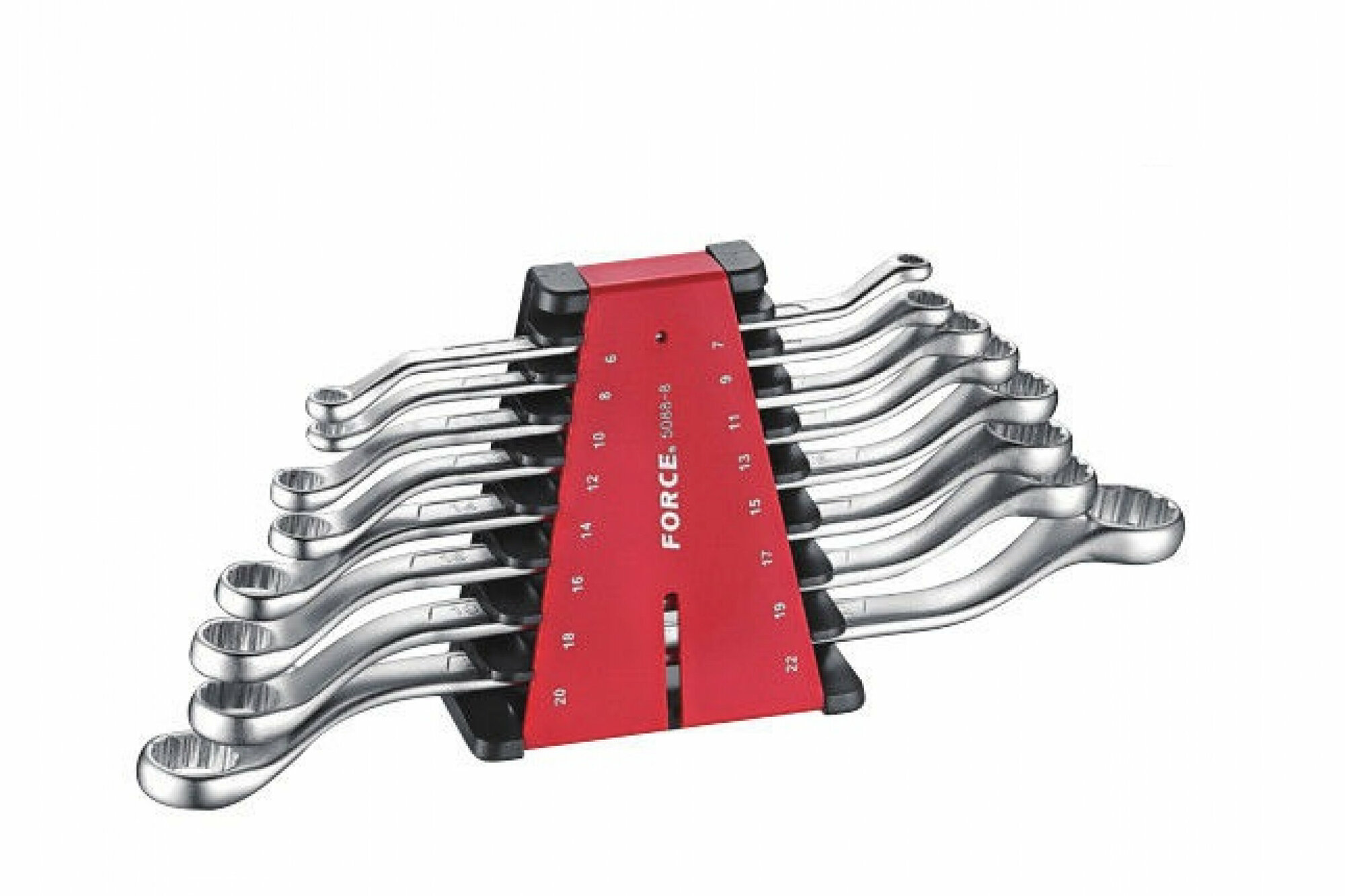 Набор накидных ключей FORCE 5088-8 (6х7-20х22мм) 45 градусов, 8 предметов в пластиковом держателе