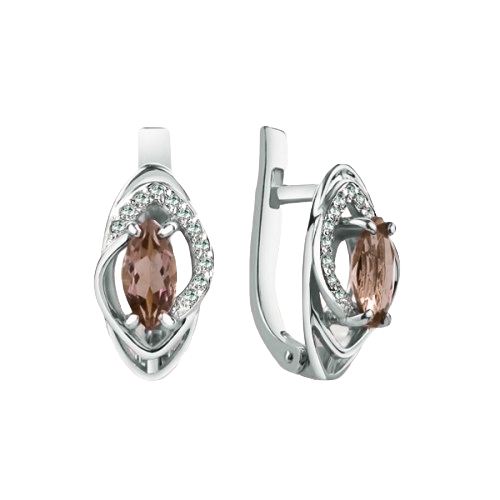 Серьги, серебро, 925 проба, фианит