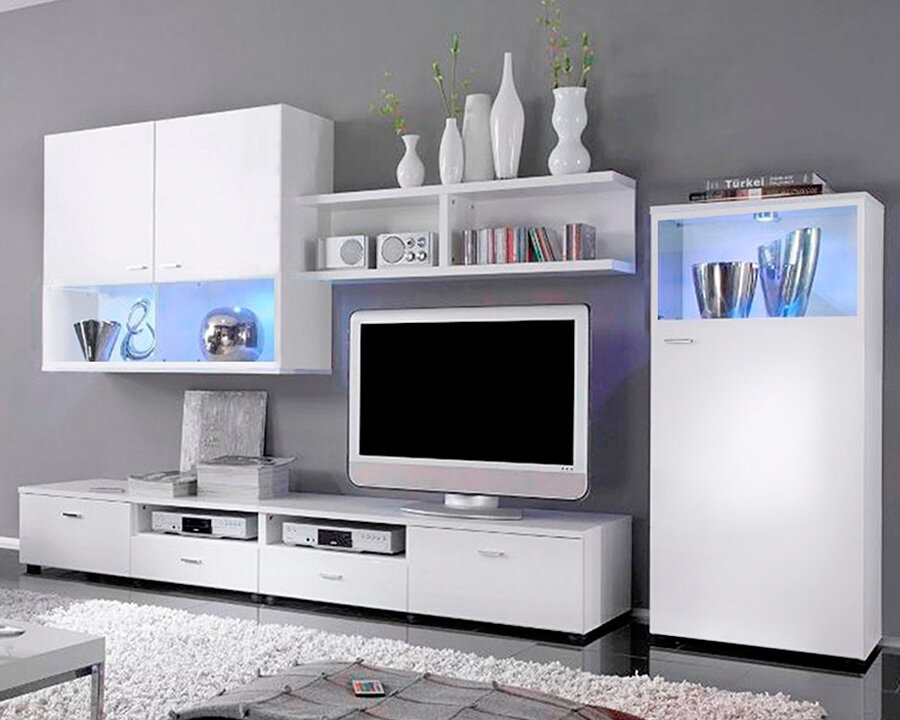 Гостиная Ноктюрн 3 Белый 101 NEW 300x45x220 см, GOODFORM