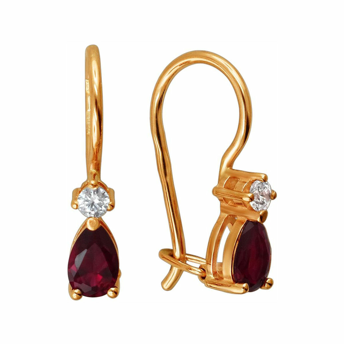 Серьги Эстет, красное золото, 585 проба