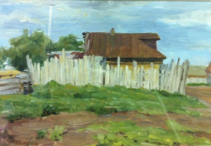 ART-Salon at Oktyabrskaya картина "В деревне", 23х33 см, картон, масло, авторская работа