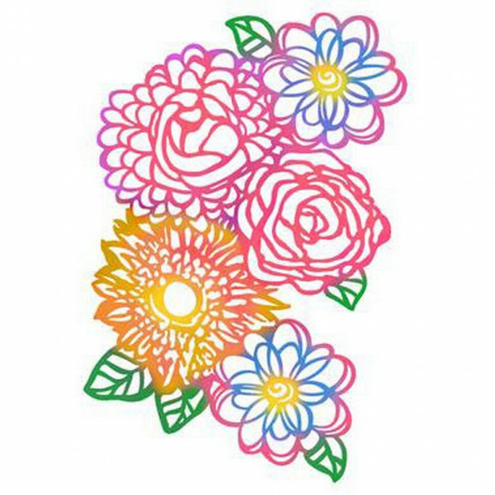 Stamperia KSG389 Трафарет Цветы, 21 x 29,7 см