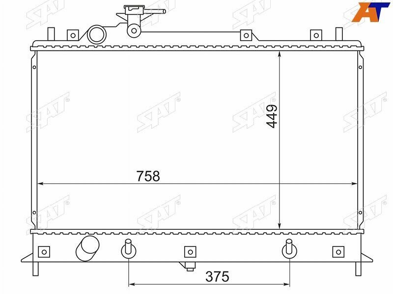 . SAT Радиатор охлаждения двигателя для Mazda CX-7 06-12 / MPV 06-16