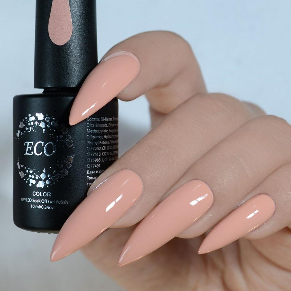 Гель-лак для ногтей ТМ ECO №08 Основная (шеллак), мокко, 10мл