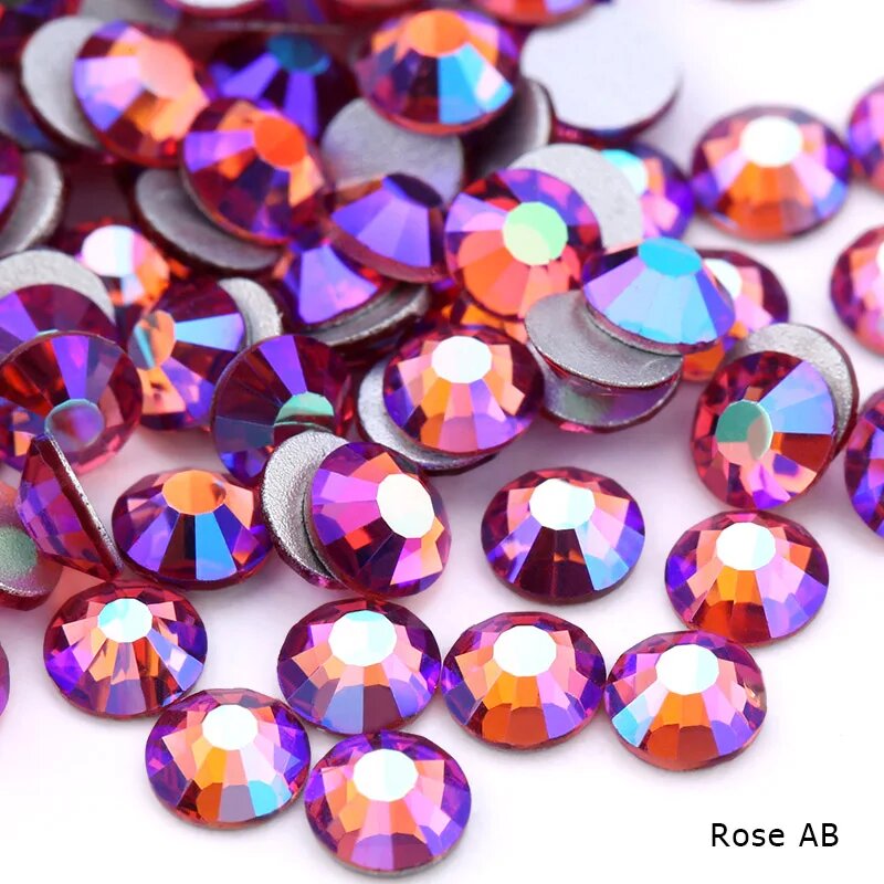 SS16 SS20 SS30 Glitter Rhinestone Crystal AB Non Hot Fix Flat back Rhinestone Apparel for Nail Art Fabric Garment