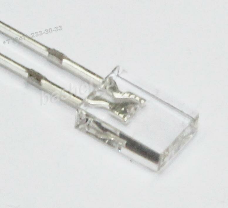 LED DIP 2x5x7mm DFL-2507BC, Светодиод, прямоугольный прозрачный 2x5x7мм, синий, 5000mcd, 140°, 3.5V