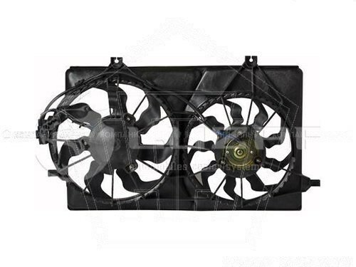 Блок э/вентиляторов охл./кондиц. ваз 2170-72 приора halla с кожухом (2 вент) luzar