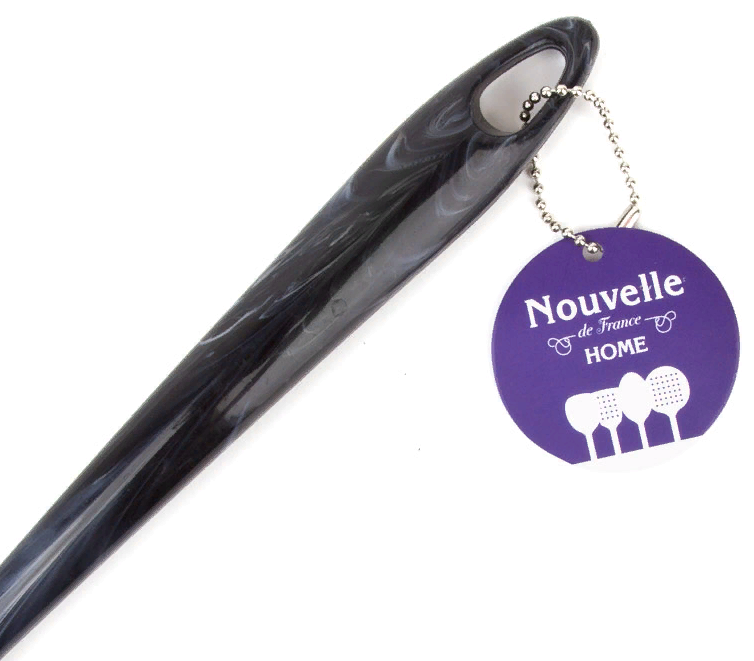 Лопатка кухонная ENS Group / ЭНС Груп Мрамор пластиковая с прорезями нейлон полипропилен черный 34.5х8см / лопатка кулинарная / кухонные принадлежности