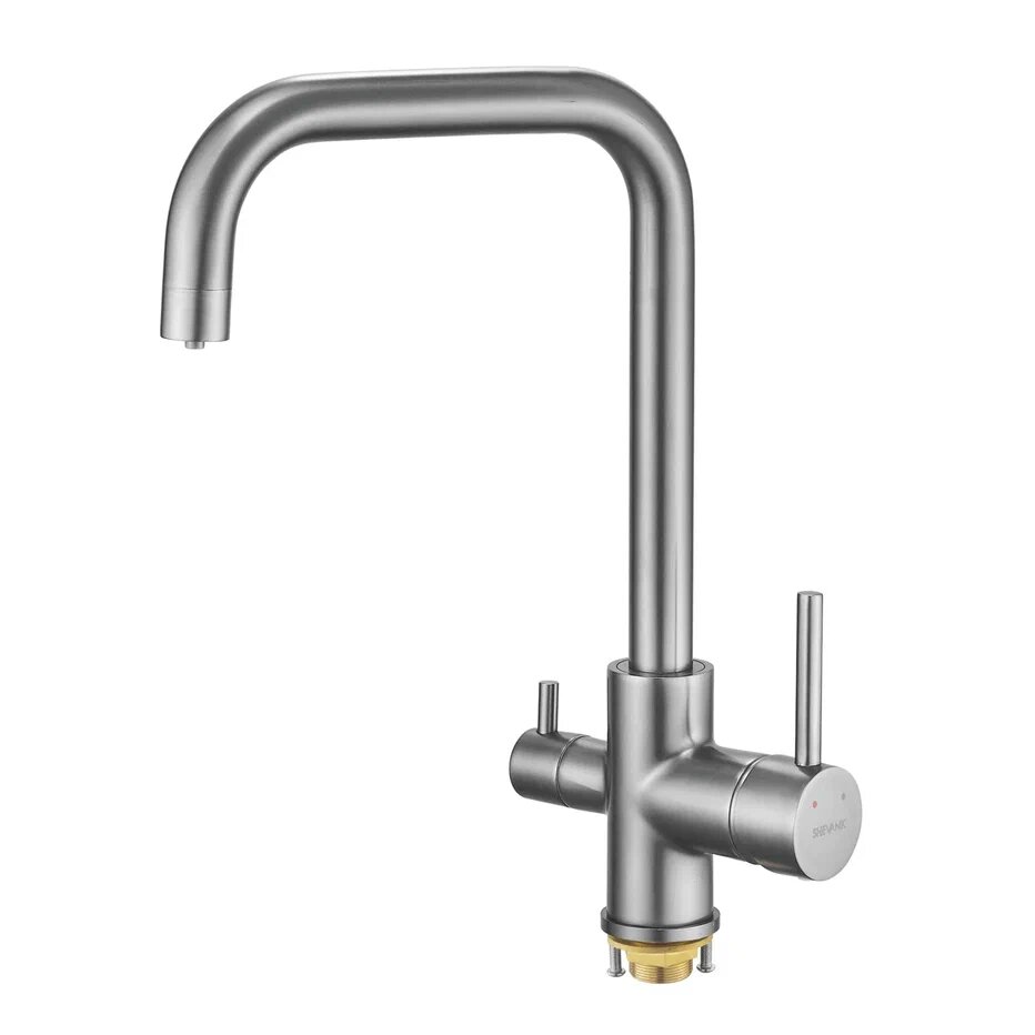Смеситель для кухни с подключением фильтра Shevanik S2ZJ28OUT, оружейная сталь
