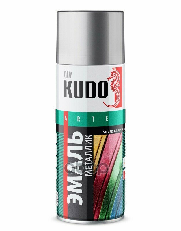 Эмаль универсальная металлик KUDO SILVER GRAIN FINISH серебро 520мл Kudo арт. KU1026
