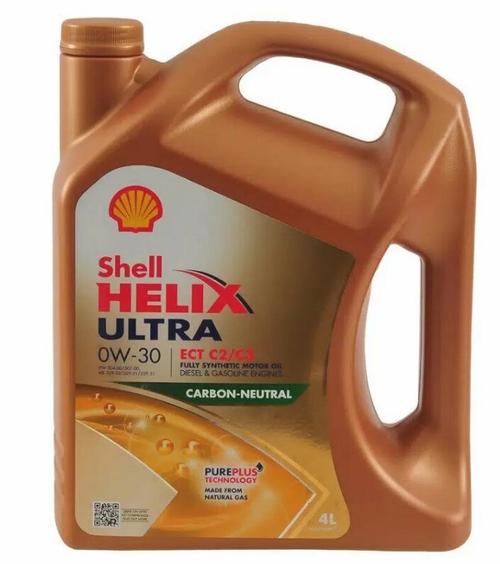 Синтетическое моторное масло SHELL Helix Ultra ECT C2/C3 0W-30 4 л