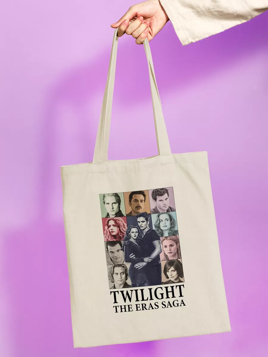 Сумка шоппер  с принтом мем Роберт Паттинсон