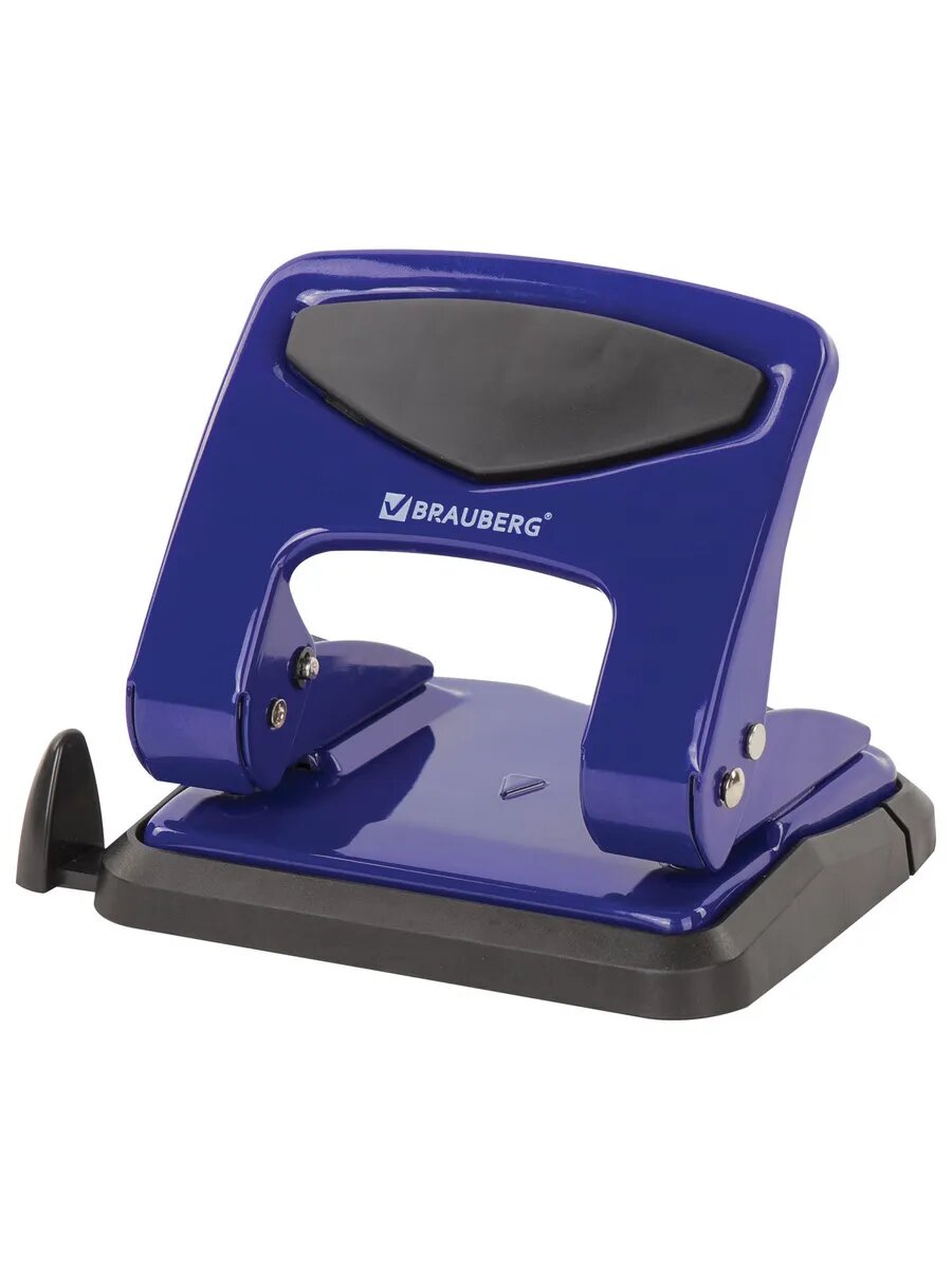 Дырокол металлический BRAUBERG "PN-150M", до 35 листов, син