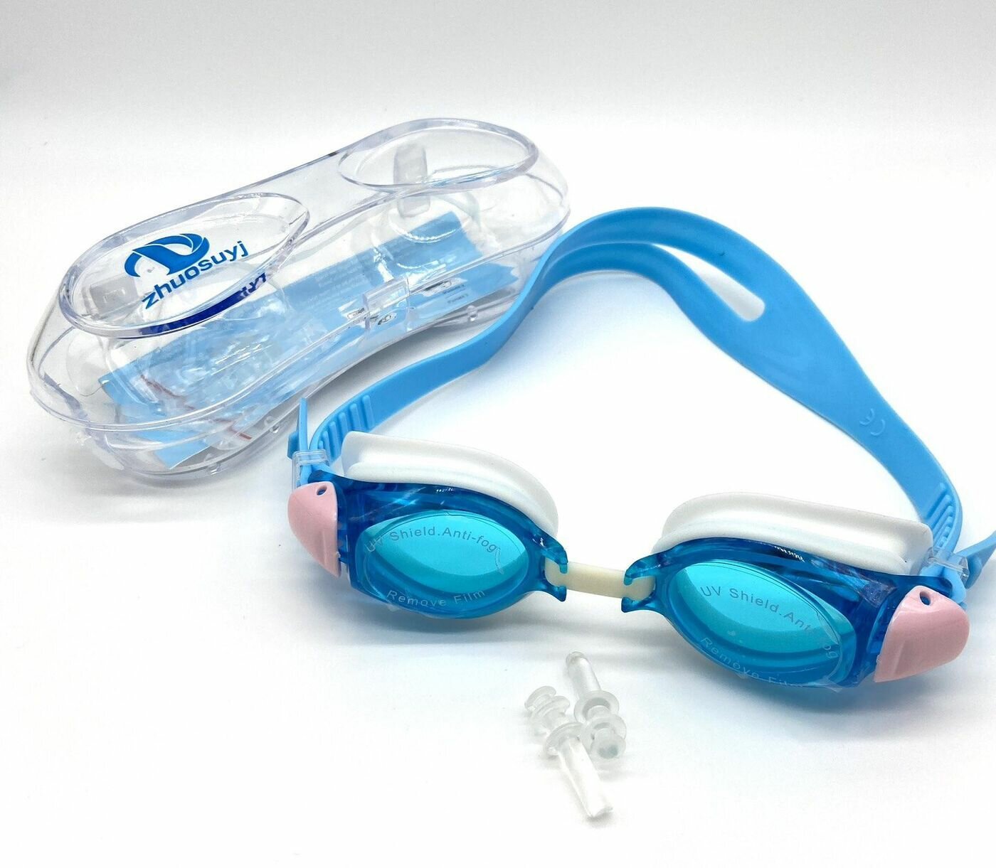 Очки для плавания с регулируемой переносицей и берушами, универсальные