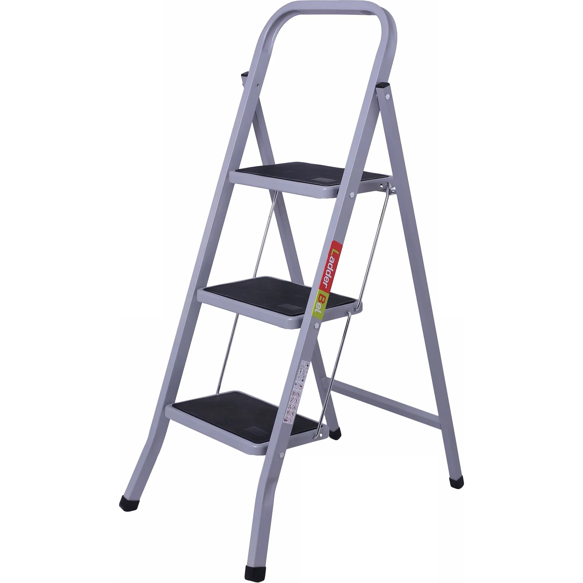 Стремянка стальная Ladderbel 3 ступени с резиновым ковриком