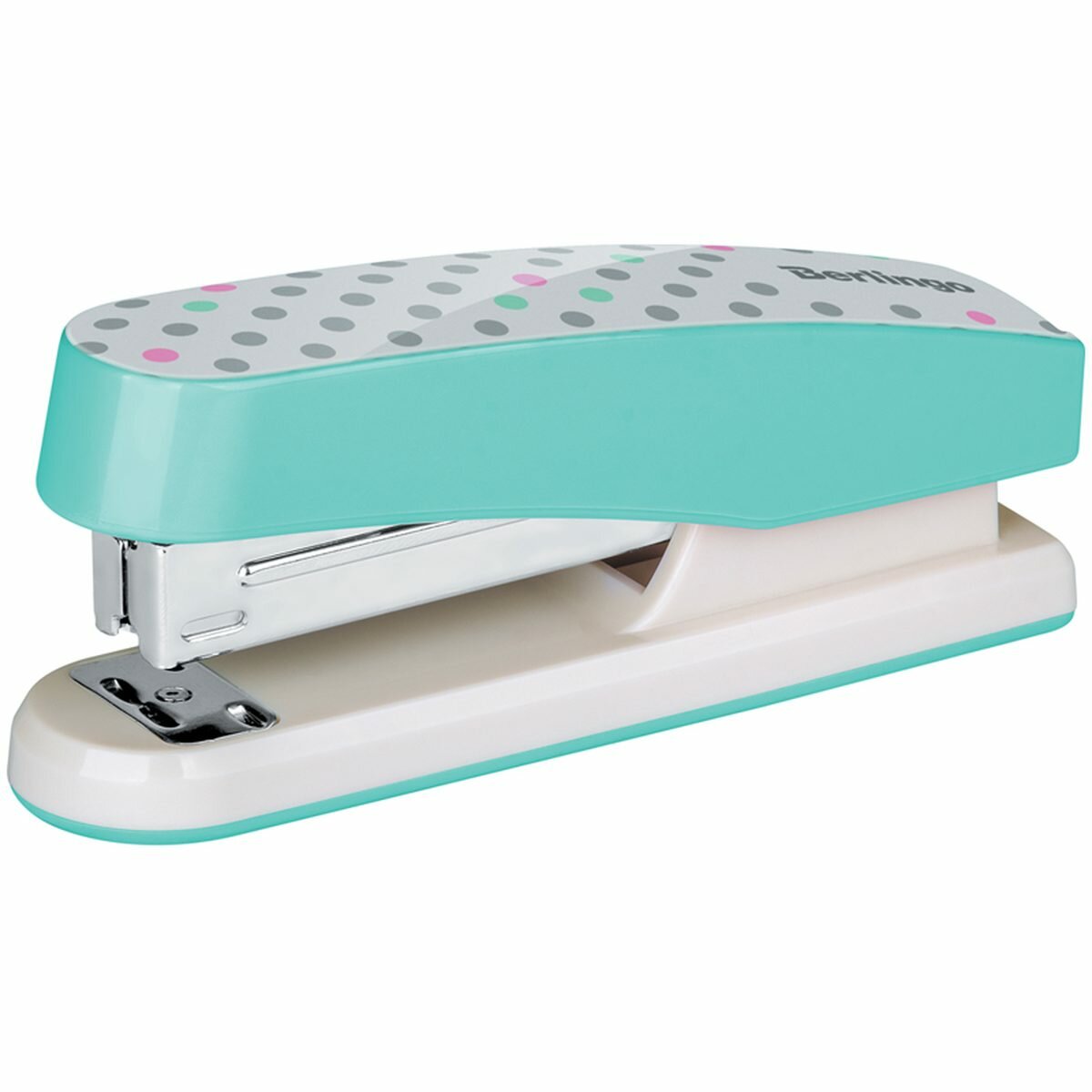 Степлер Berlingo Silk Touch, №24/6 - 26/6, до 20 листов, пластиковый корпус, мятный (H2027)