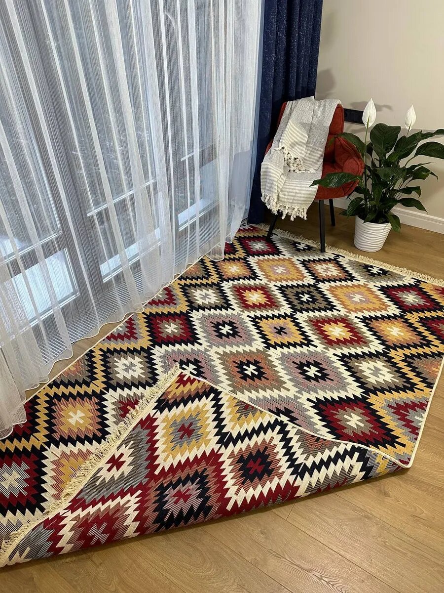 Ковер комнатный Green Carpet, хлопковый, двусторонний, 160x250 см турецкий килим