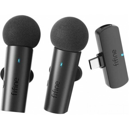 Радиосистема FIFINE M8, электретный, петличный/портативный, подключение USB Type-C, время работы до 7 ч