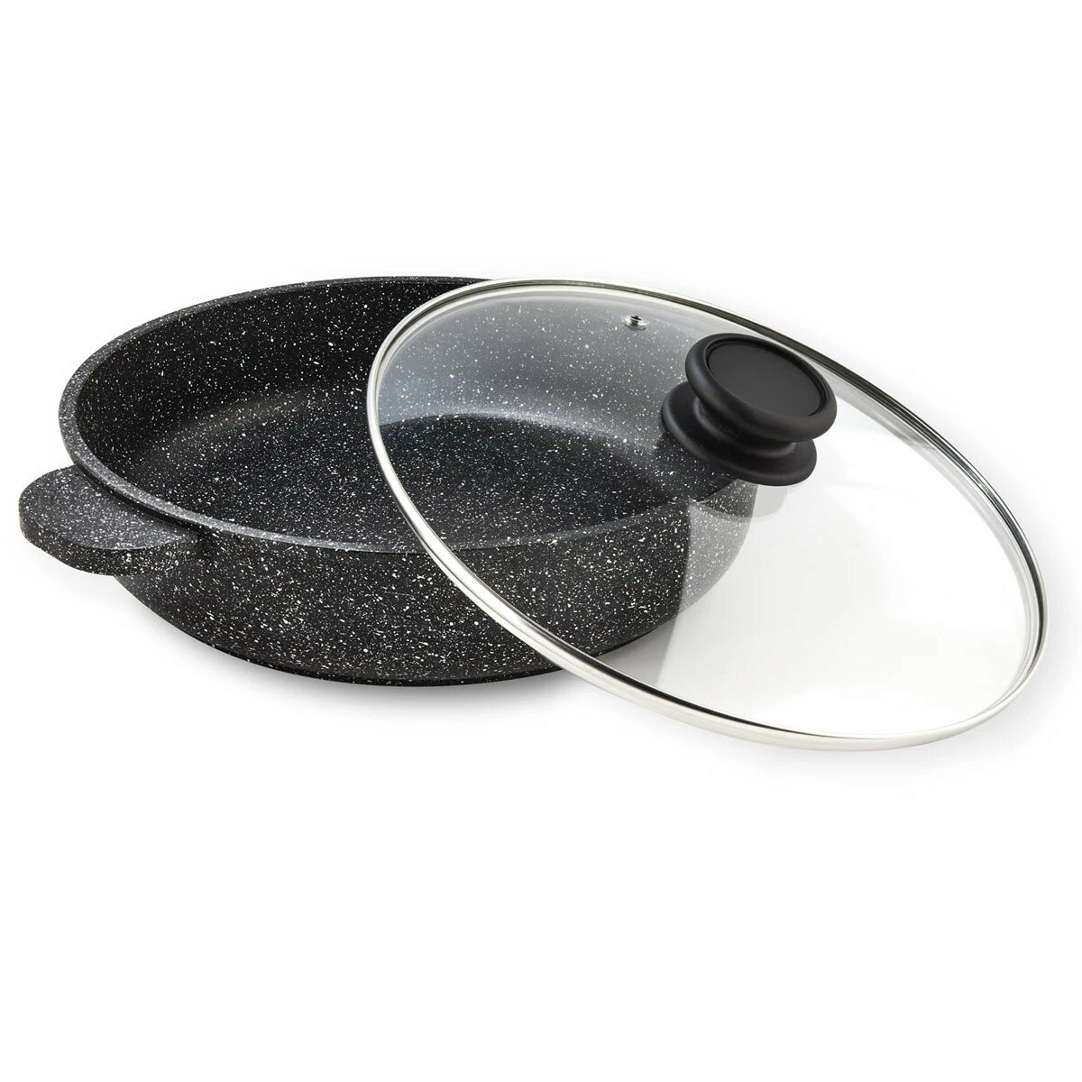 Жаровня Гардарика "Орион", 2 ручки, стеклянная крышка, литой алюминий, антипригарное покрытие, диаметр 28 см (1828-04-10)