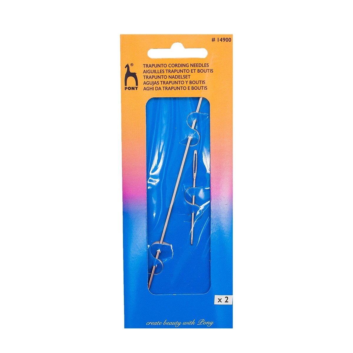 Иглы для вышивания PONY ручные, для объемных вышивок трапунто, бути, 3D и квилта, 2 шт (14900)
