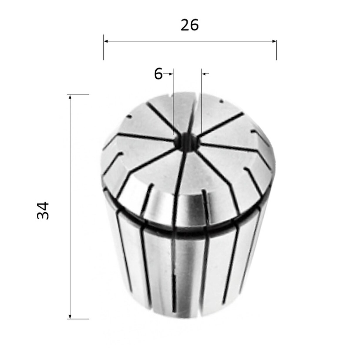 Цанга DJTOL для фрезерных станков ER25-6-AA, 6 мм (биение 0.005) высокоточная прецизионная