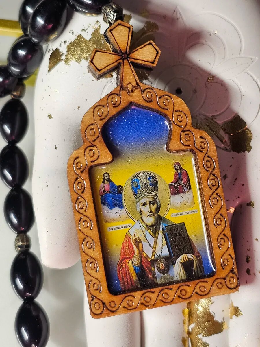 Четки православные медальон Николая Чудотворца в авто