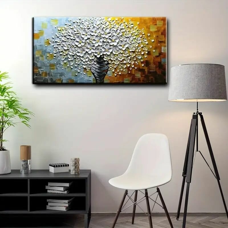 "Золотое дерево Удачи" Kартина маслом руЧной работы，Картина в раме，декор для дома интерьера，картина на холсте， 60х120см