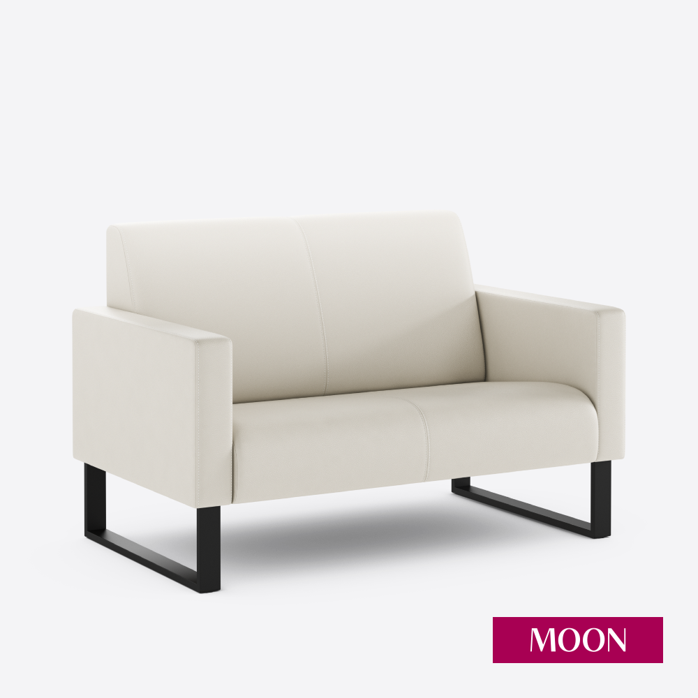 Диван MOON 158 экокожа, цвет кремовый, нераскладной, 134*84*91, эксклюзивная высокоэластичная пена (UniqFoam)